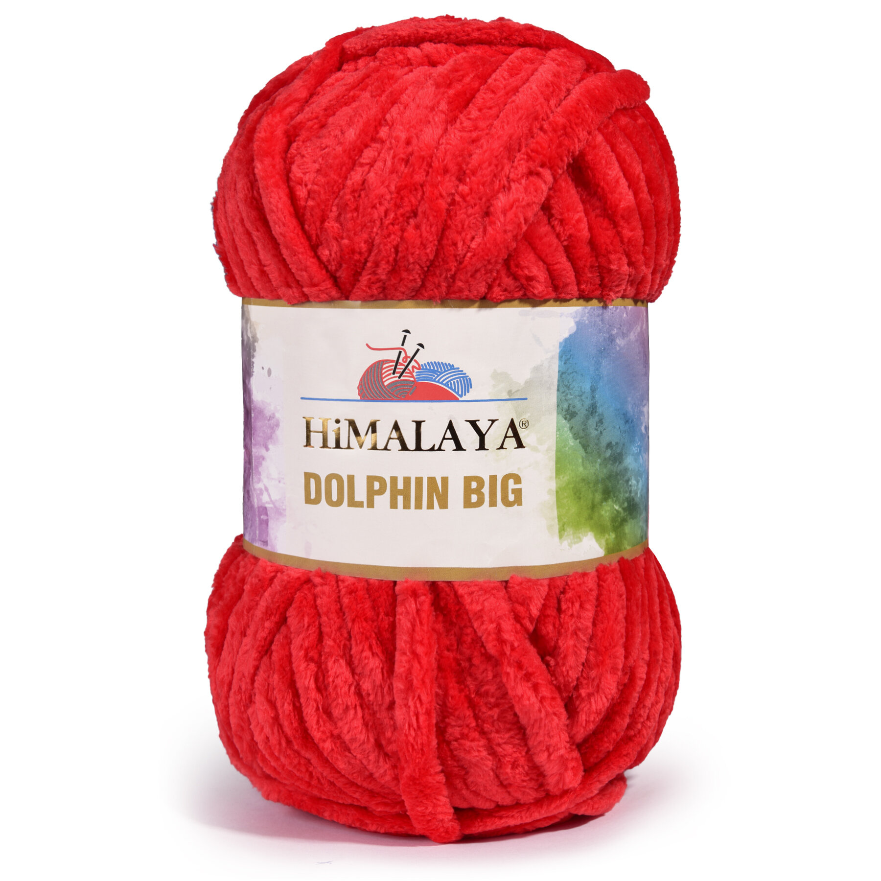 Пряжа Himalaya DOLPHIN BIG 100% Полиэстер, 200гр/80м, (76719 красный) 1 упаковка (3 мотка)