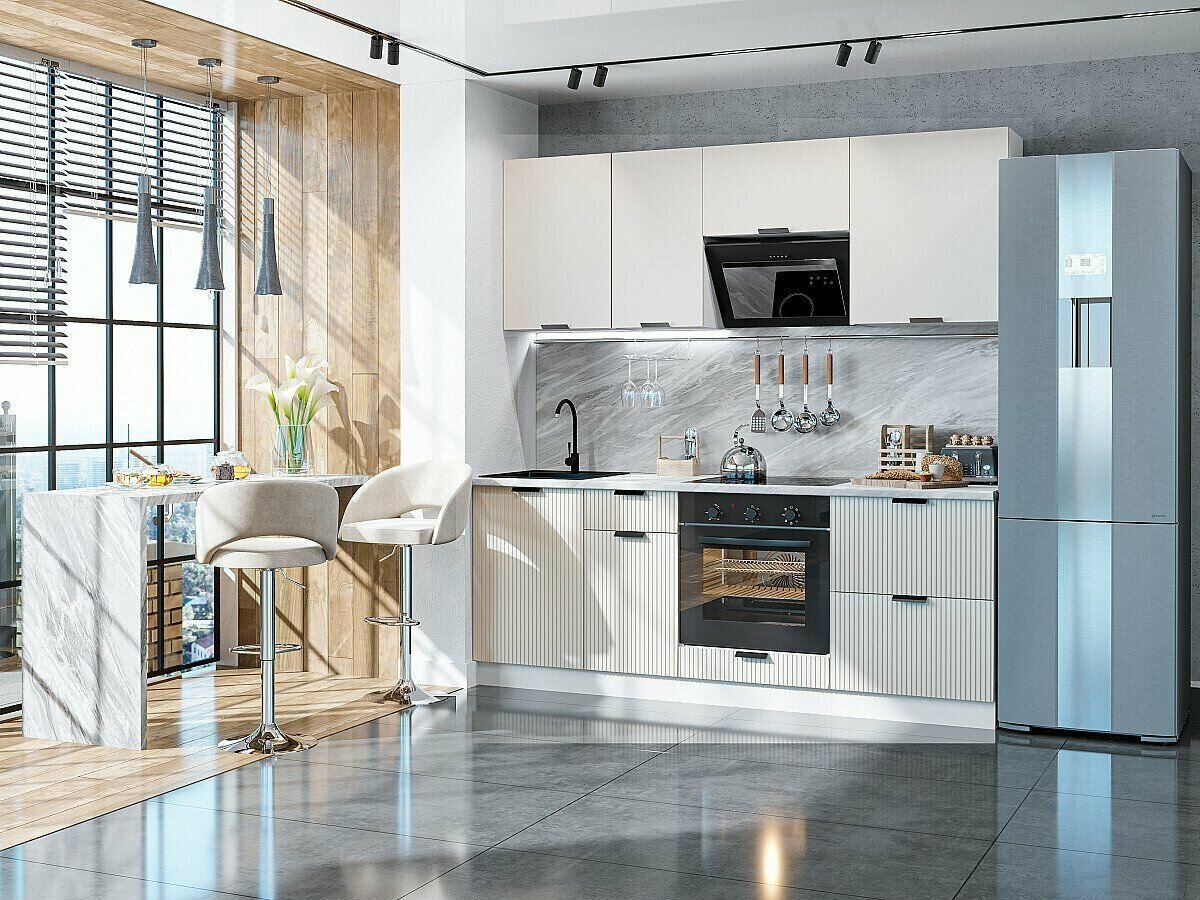 Кухонный гарнитур Евро Лайн Агат, 2000 мм