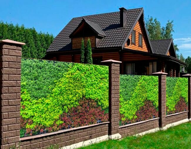 Фотосетка для забора и фасада 3 х 2 м с люверсами / Вертикальный сад