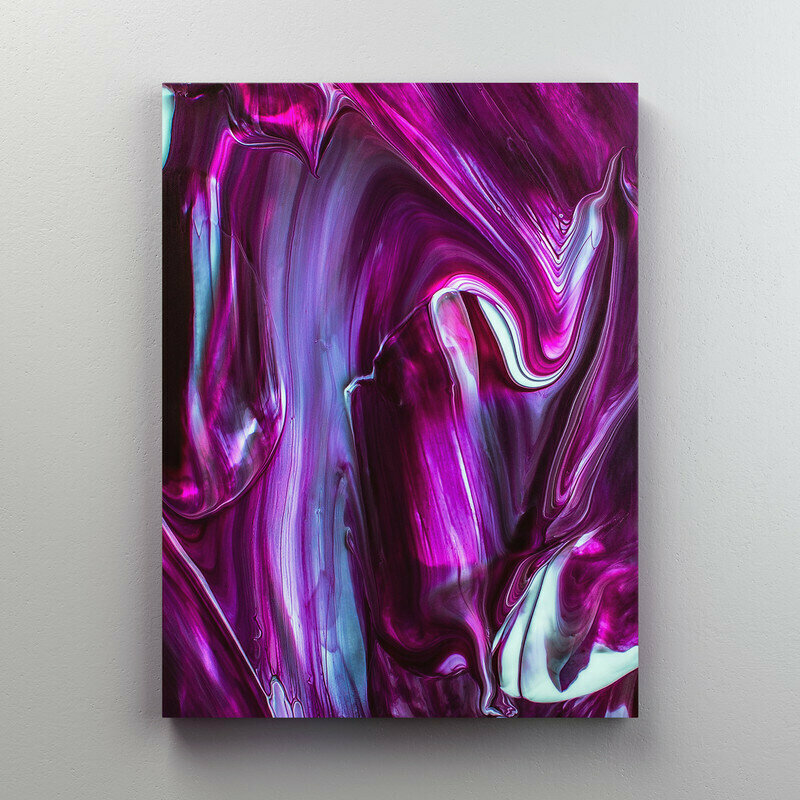 Интерьерная картина на холсте "Мазки фиолетовой краски" размер 22x30 см