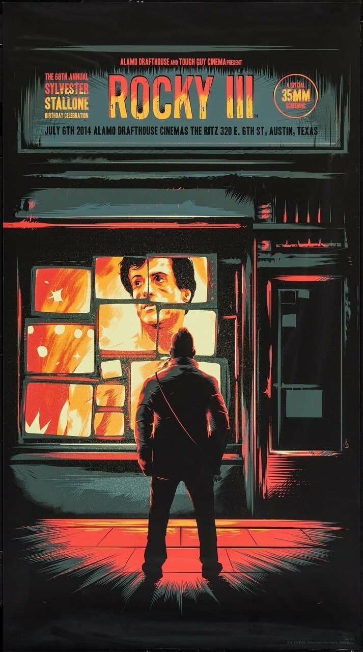 Плакат, постер Рокки 3 (Rocky III, 1982г) на бумаге, размер 21х30см
