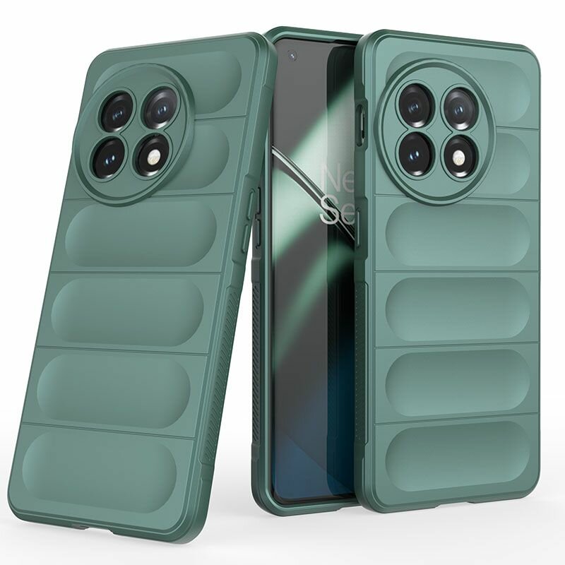 Противоударный чехол Flexible Case для OnePlus 11 зеленый
