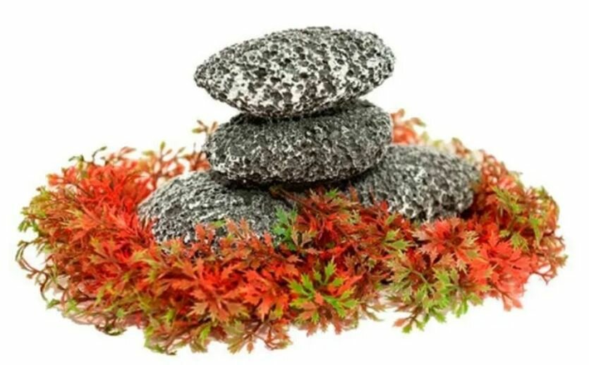 Fauna International Декорация для аквариума Валуны с растениями, 23 см х 18 см х 10 см