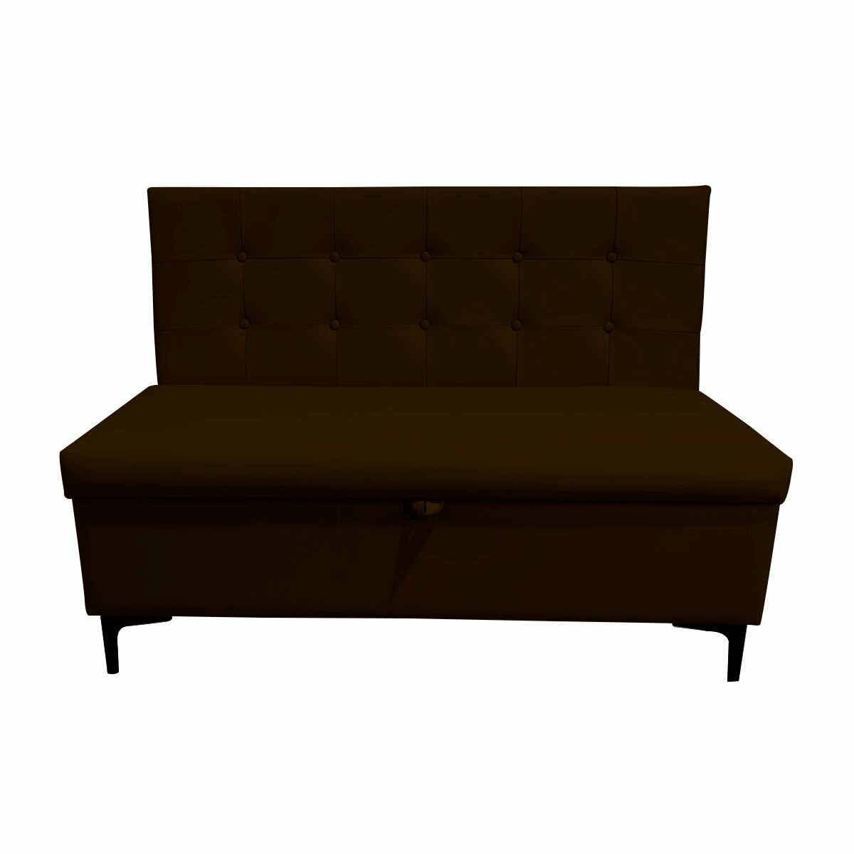 Диван прямой "Сканди", на ножках, экокожа, с ящиком, 1 место, коричневый
