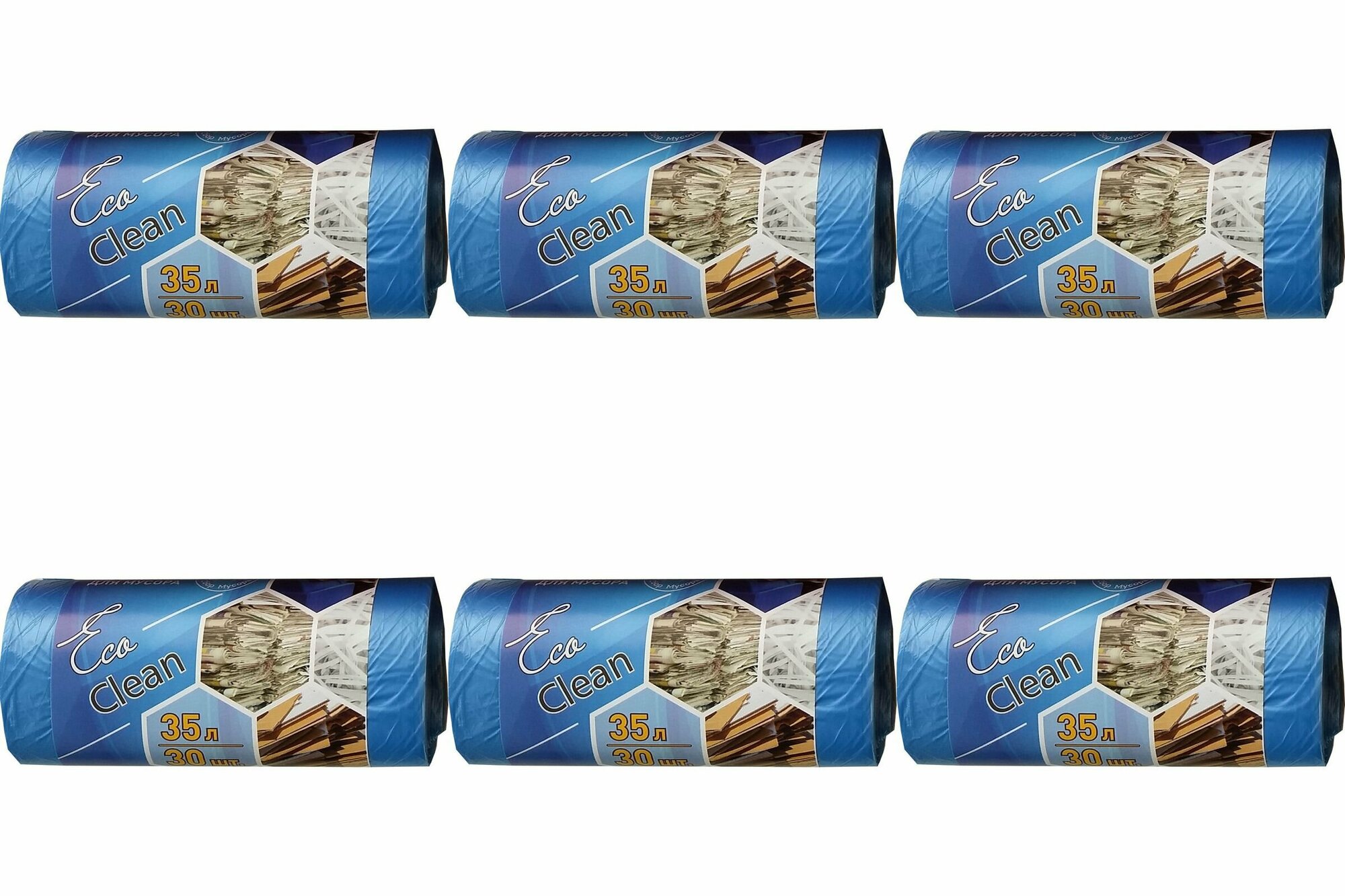 Концепция Быта Мешки для мусора 35л 8мкм синий 48х58см 30шт, 6 шт