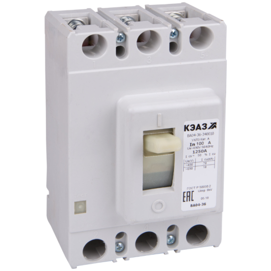 Автоматический выключатель силовой Кэаз 160А 2000Im ВА04-36-340010 УХЛ3 690В AC, 107545