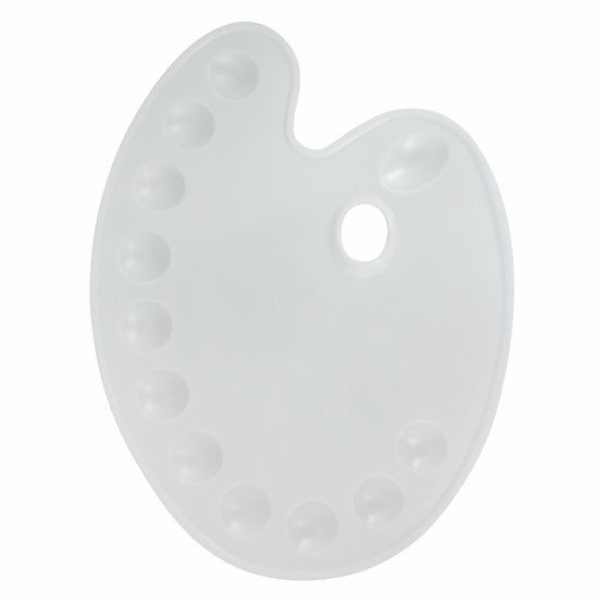 Палитра пластиковая овальная 27х36 см 11 ячеек, "Сонет"