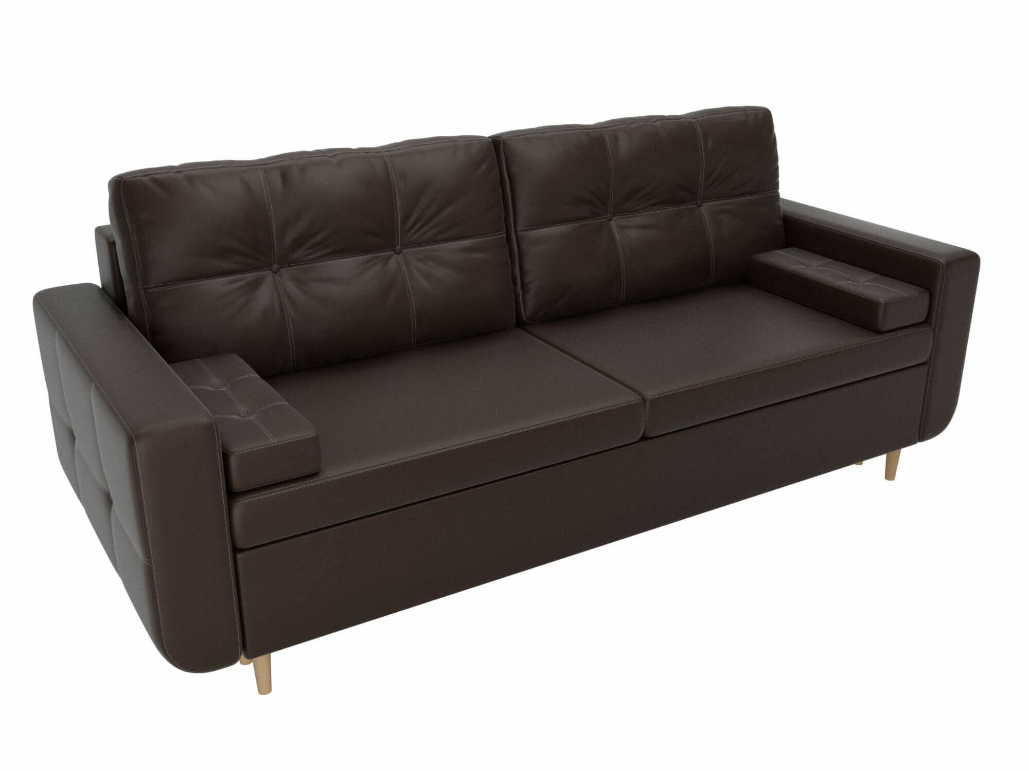 Artum Диван прямой Кэдмон, Диван еврокнижка Кэдмон эко кожа коричневый