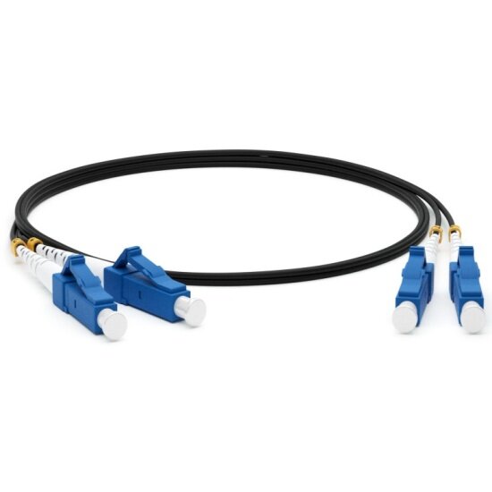 Патч-корд волоконно-оптический Hyperline FC-D2-9-LC/UR-LC/UR-H-1M-LSZH-BK SM 9/125 (OS2), LC/UPC-LC/UPC, 2.0 мм, duplex, LSZH, 1 м, черный