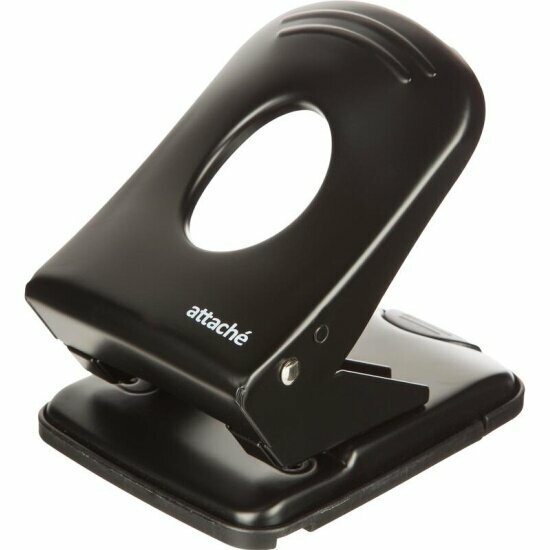 Дырокол Attache Economy металлический до 40 листов, с линейкой, цвет черный