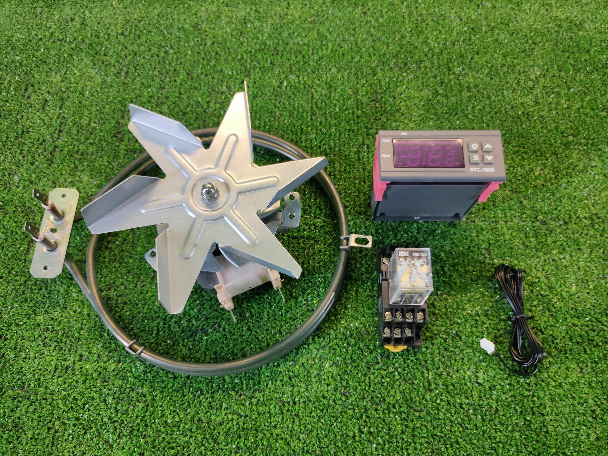 Набор конвекции коптильни №5. Вентилятор ось 25мм + терморегулятор STC1000 + ТЭН 2кВт + Реле 20А