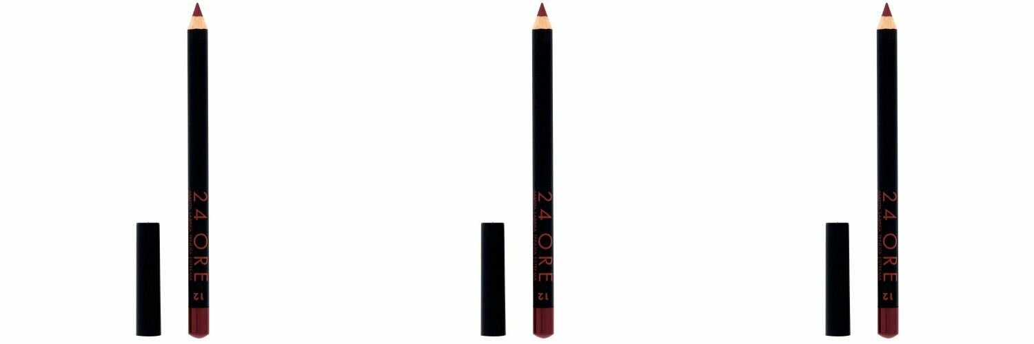 Deborah Milano Карандаш для губ стойкий 24 Ore Long Lasting Lip Pencil, тон 12 слива, 1.5 г, 3 шт