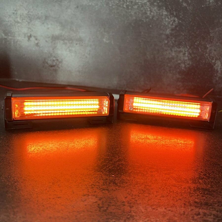 Стробоскоп для авто (мигалка для спецтехники) оранжевый многорежимный проблесковый оранжевый маяк светодиодный, спецсигнал стробоскоп 2х10 Вт 12-24 В