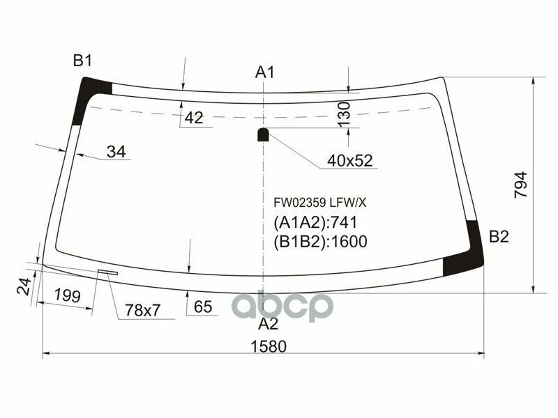 Стекло лобовое Toyota Sequoia 00-07 / Tundra 02-07 XYG арт. FW02359 LFW/X