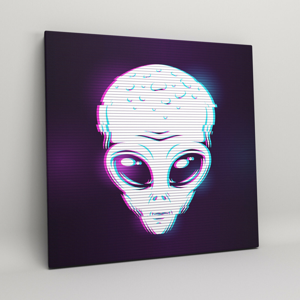 Картина на холсте (интерьерный постер) "Пришелец" космос, НЛО, с деревянным подрамником, размер 45x45 см