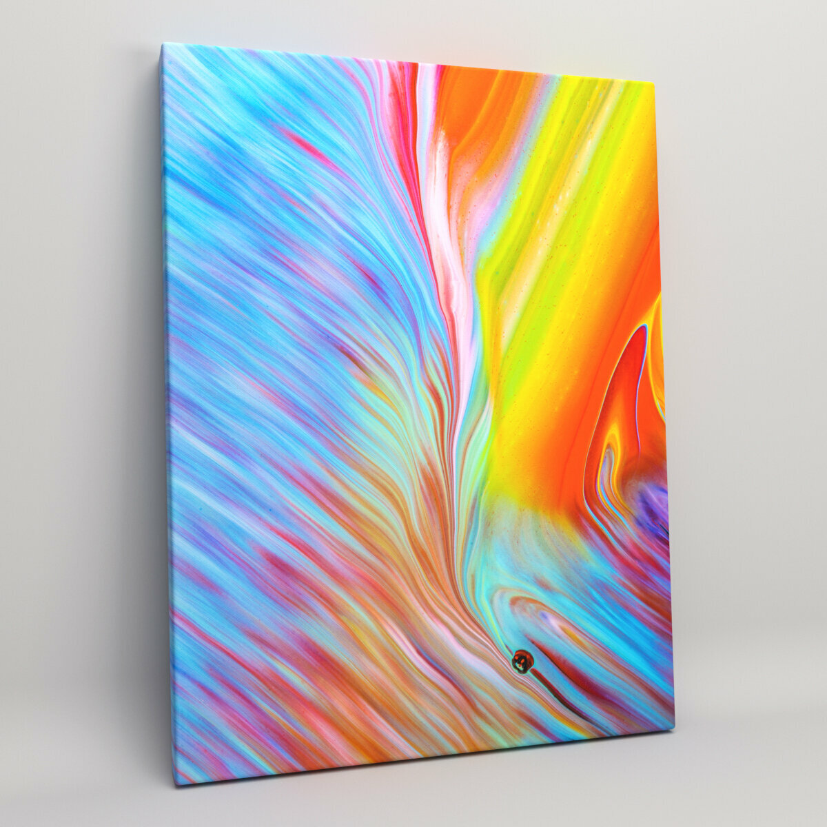 Картина на холсте (интерьерный постер) "Краски на воде" абстракция, с деревянным подрамником, размер 30x40 см