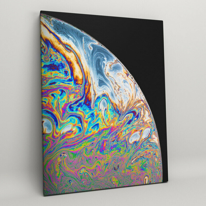 Картина на холсте (интерьерный постер) "Голографическая планета", с деревянным подрамником, размер 45x60 см