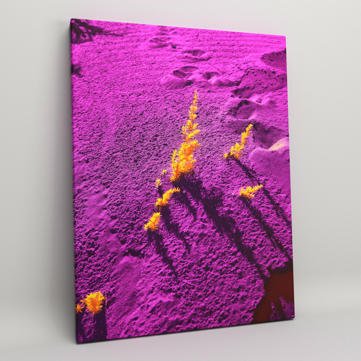 Картина на холсте (интерьерный постер) "Фиолетовый песок", с деревянным подрамником, размер 45x60 см