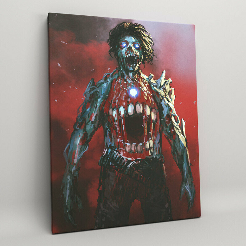 Картина на холсте (интерьерный постер) "Зомби", с деревянным подрамником, размер 30x40 см