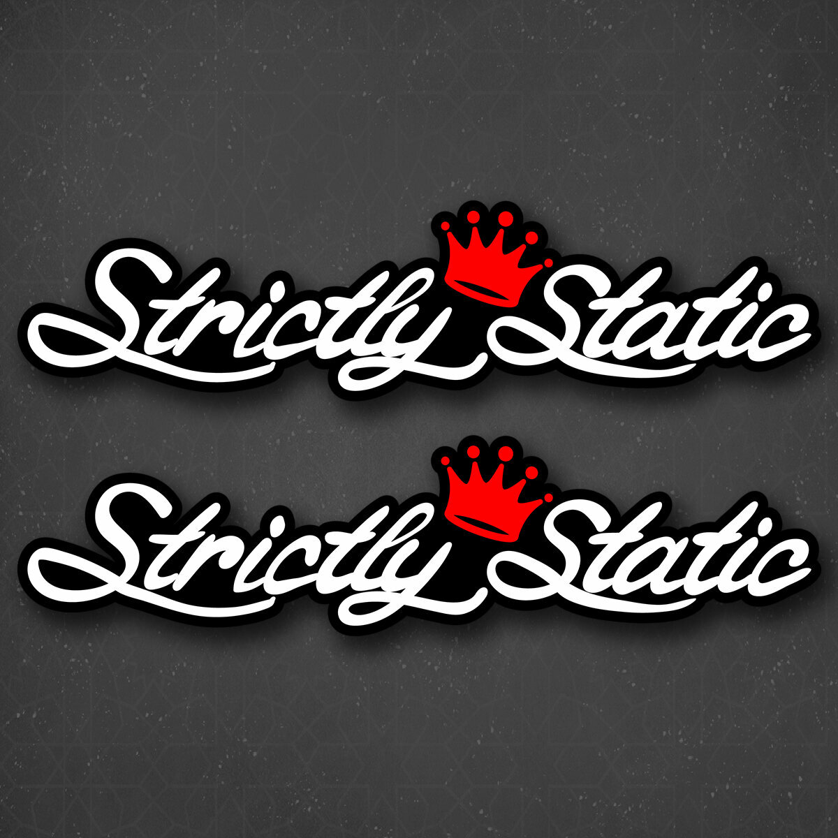 Наклейка на авто "Хэштег Strictly Static - Строго статический" 24x6 см