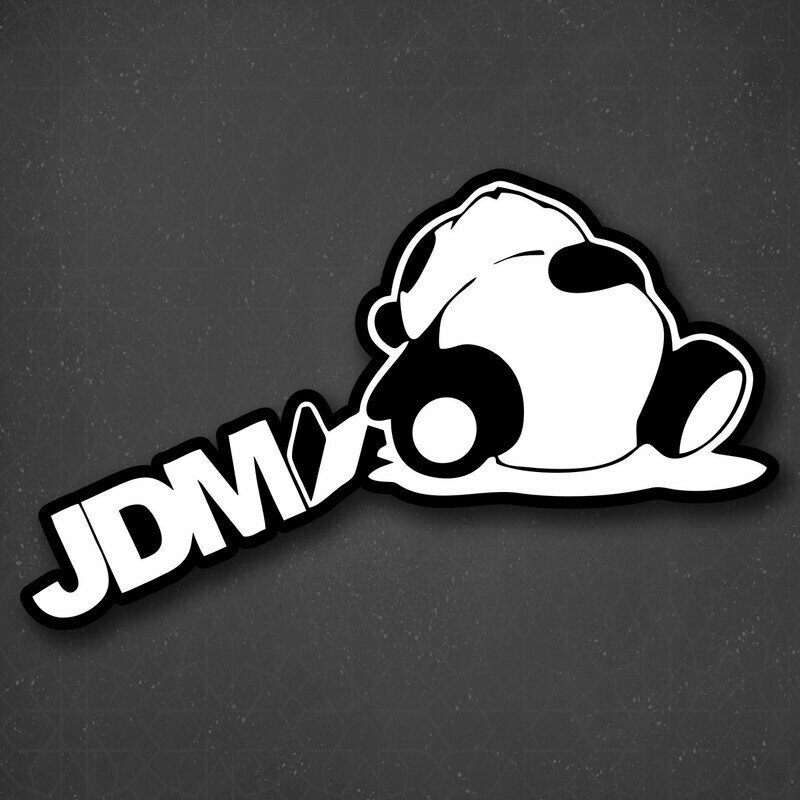 Наклейка на авто "JDM дохлая панда" 24x14 см