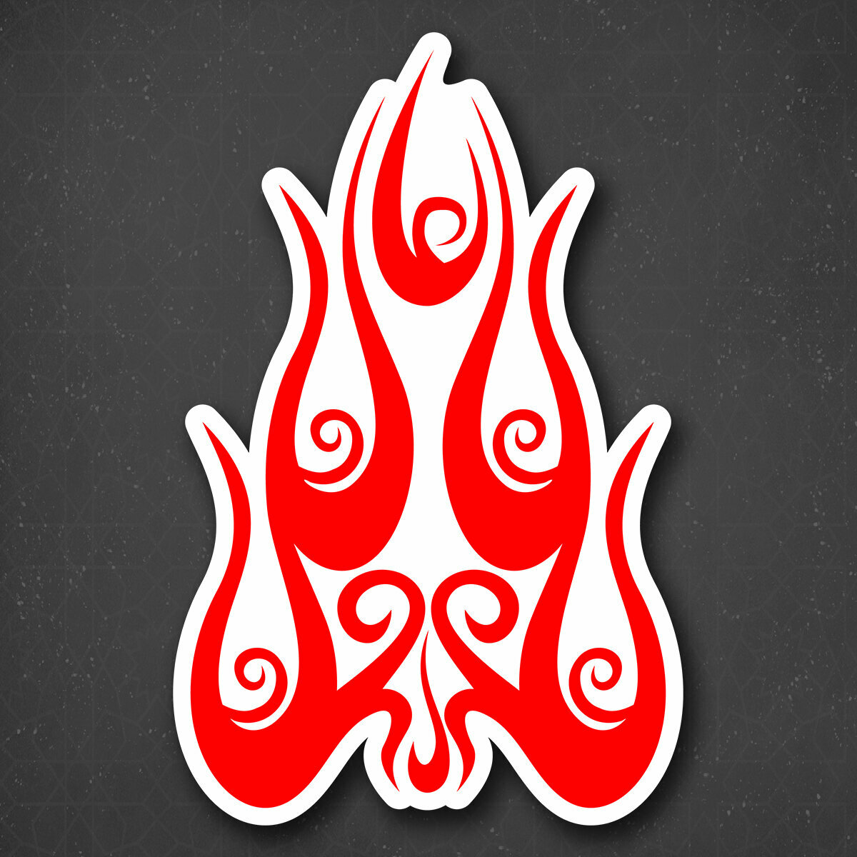 Наклейка на авто "Огонь - орнамент №2" 15x24 см