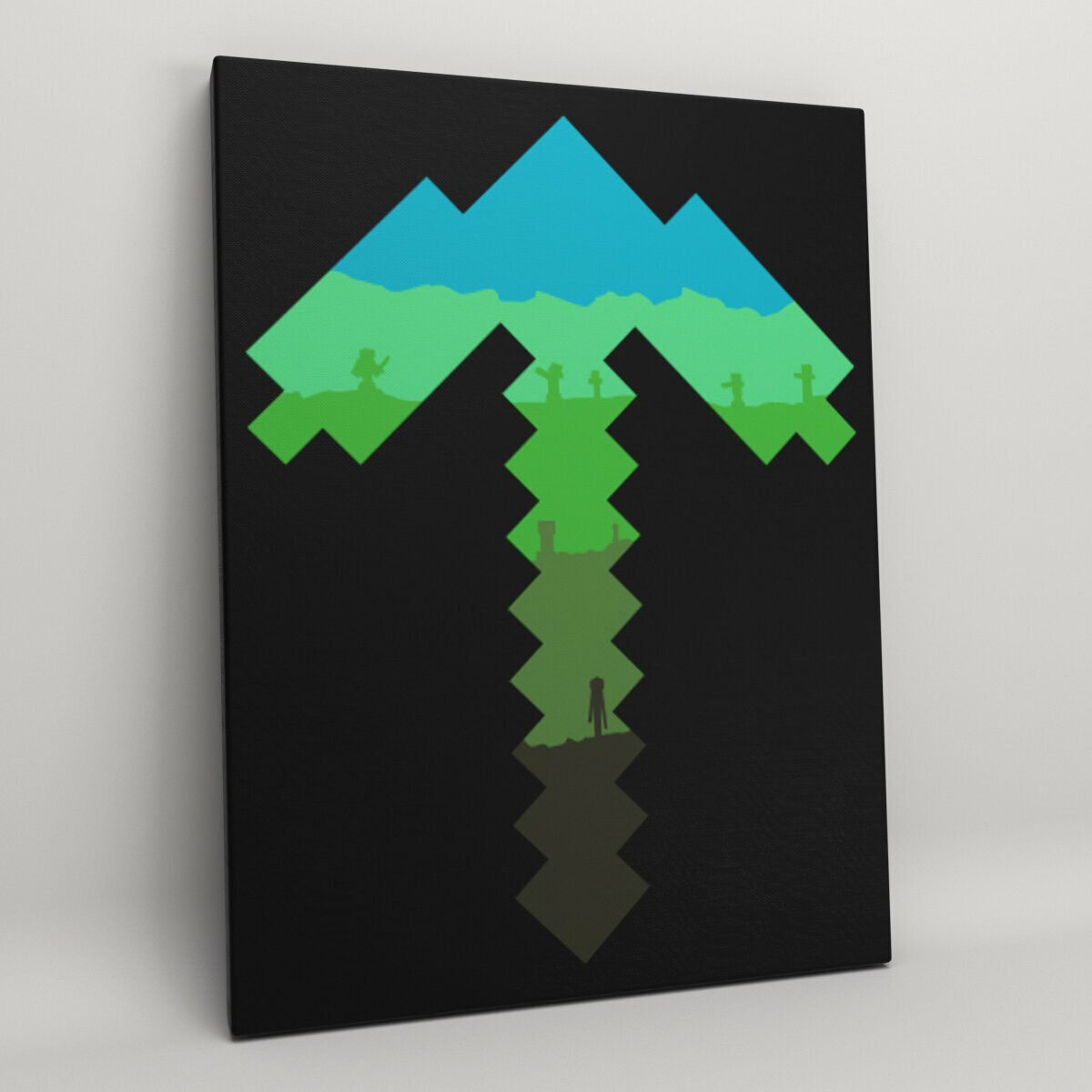 Картина на холсте (интерьерный постер) "Майнкрафт - Кирка", с деревянным подрамником, размер 30x40 см