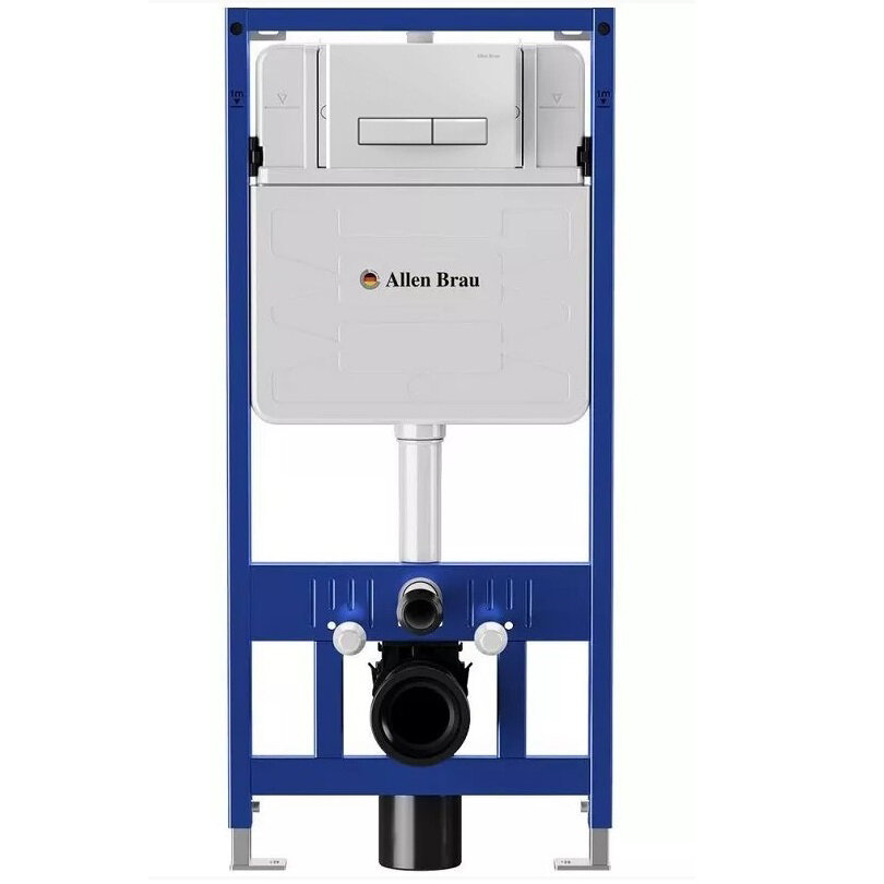 Инсталляция для унитаза Allen Brau Pneumatic 9.11100.20 с кнопкой 9.20003.20 белый