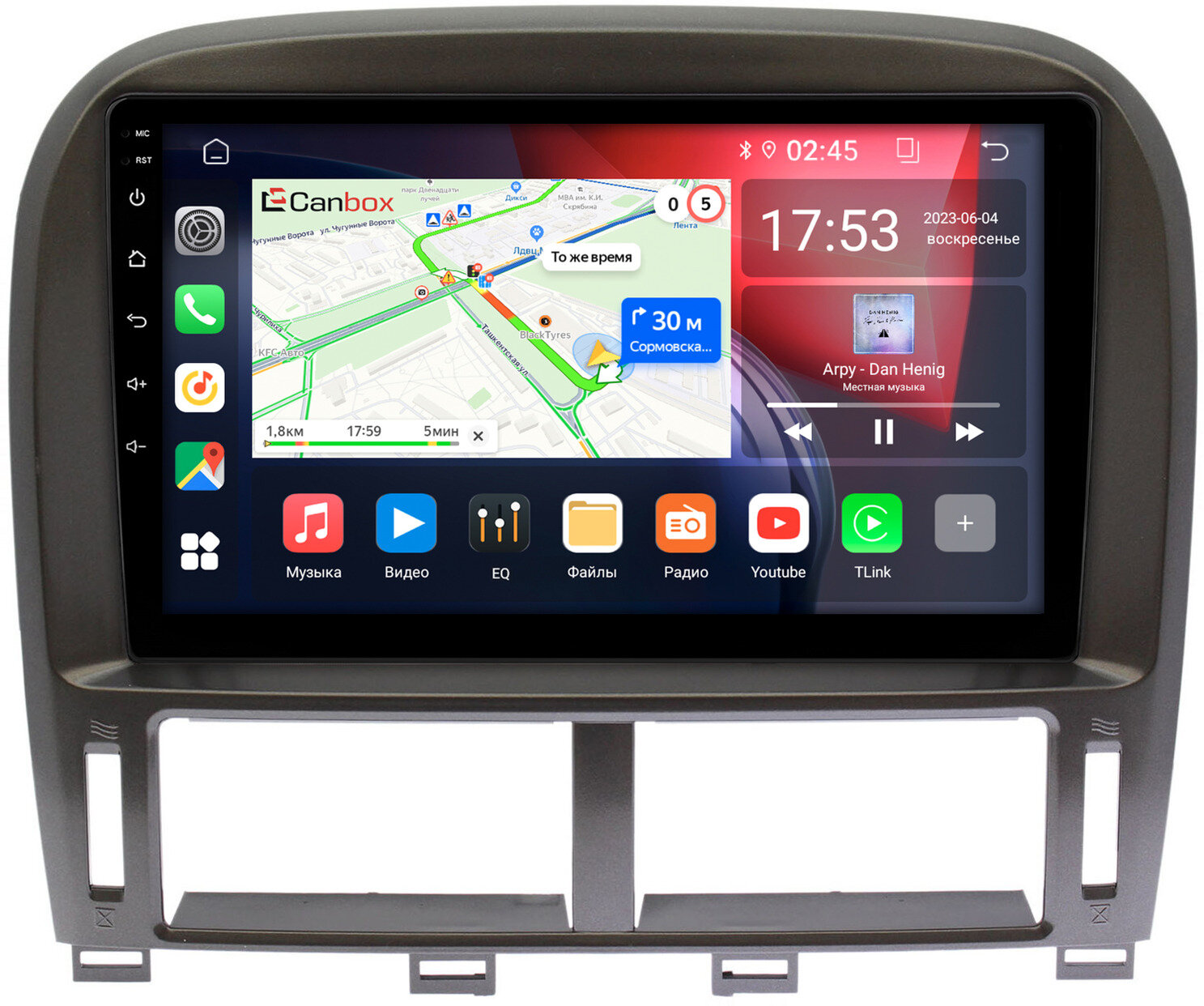 Штатная магнитола Lexus LS 430 2000-2006 (авто с монитором) (9") Canbox GTR9-9261 4/64 Android 10 (IPS, DSP, CarPlay)