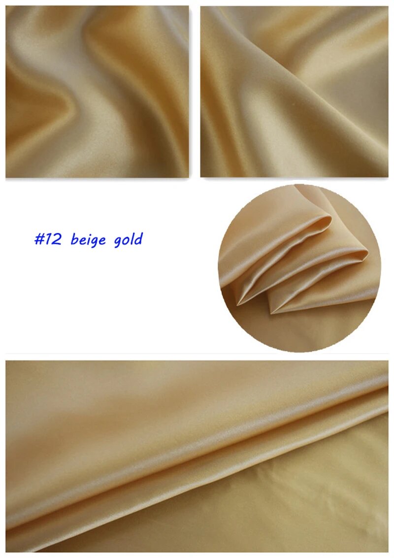 Шелковая ткань Charmeuse FABRIC SHIPPER 1 метр color12 beige gold