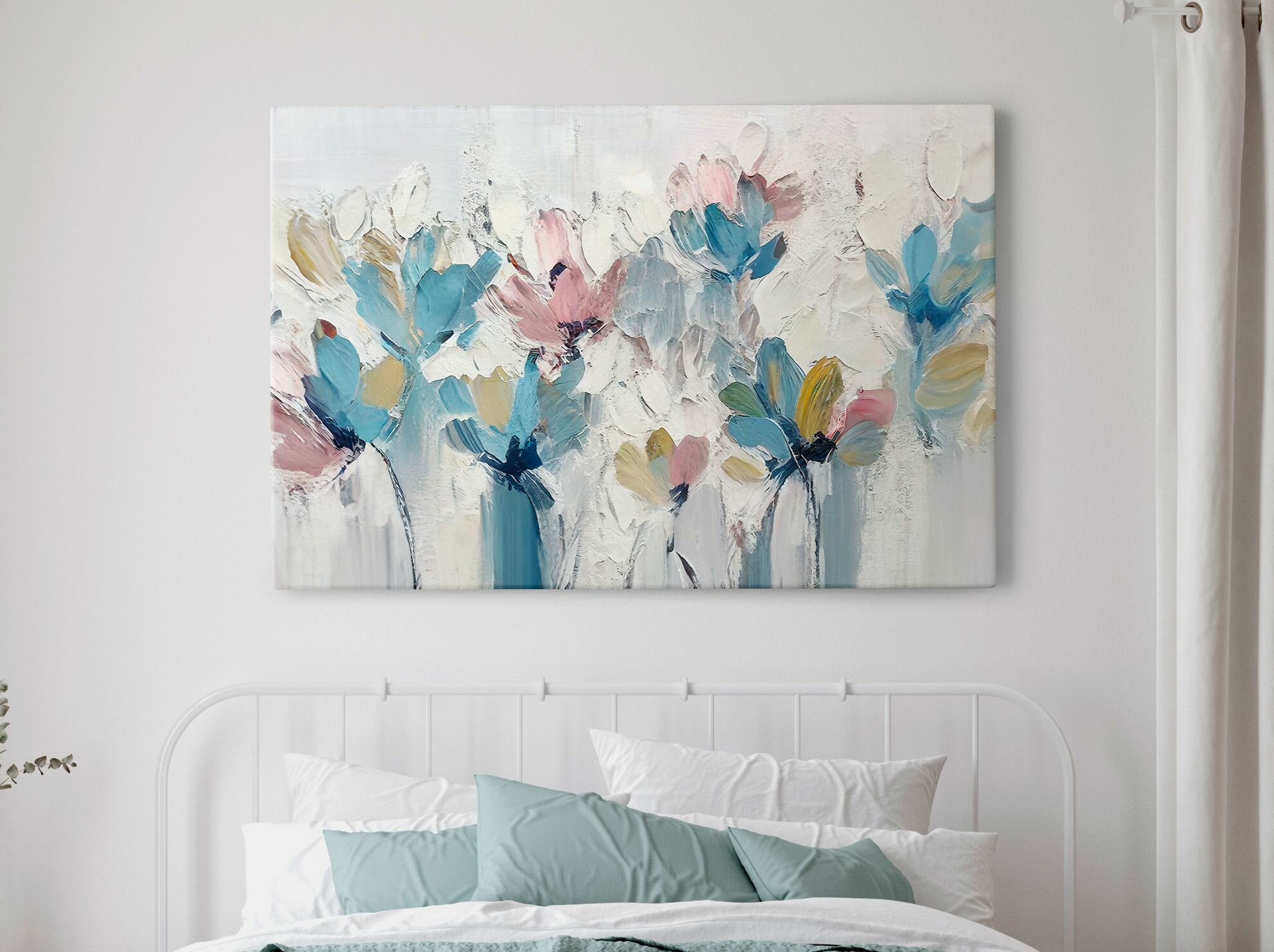 Картина на стену большая на холсте интерьерная Цветки 30х45 см