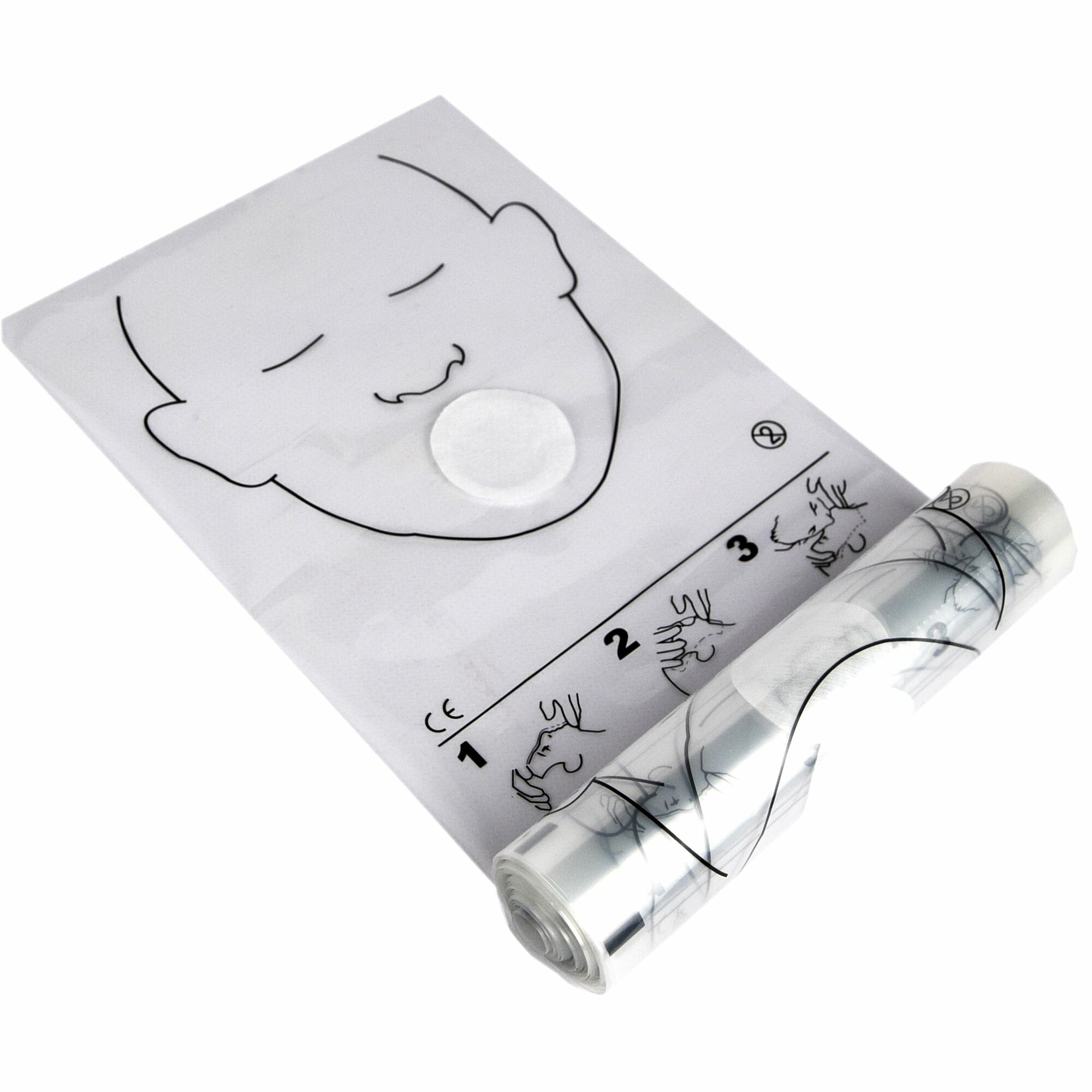 Маски реанимационные с клапаном для искусственного дыхания рот-в-рот, рулон, 36 шт.