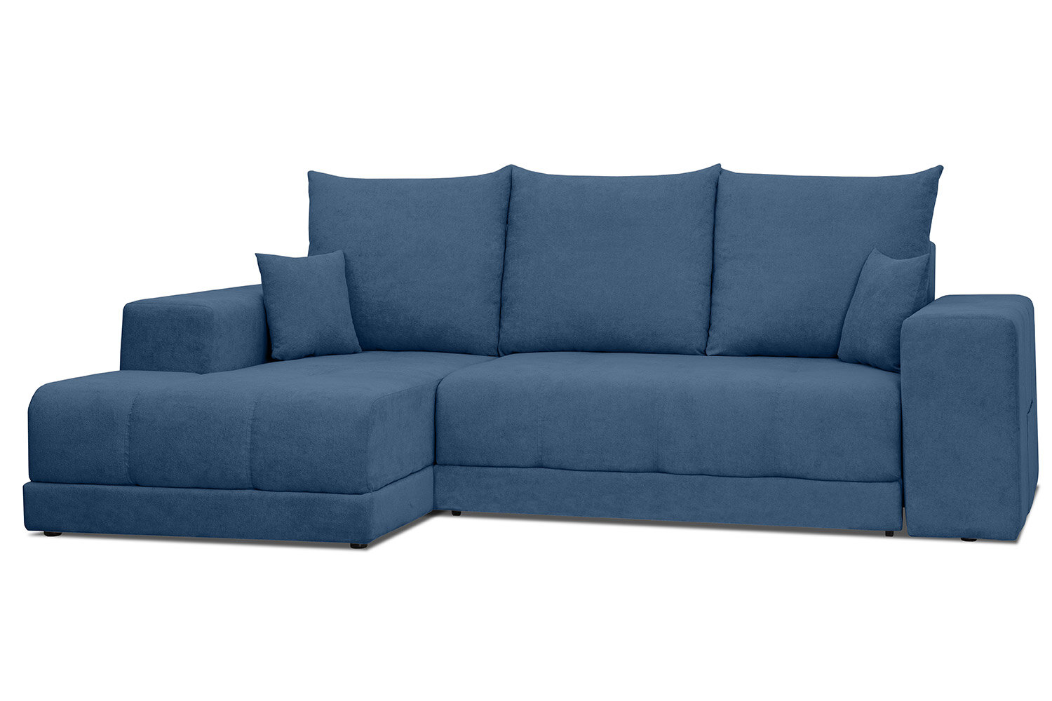 Угловой диван-кровать Hoff Мэнфилд, 264х98х165 см, левый угол, обивка велюр, синий