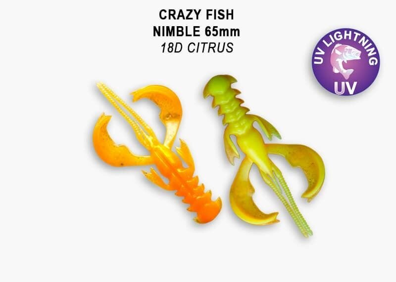 Силиконовые приманки Crazy Fish Nimble 2.5" 44-65-18d-6 кальмар