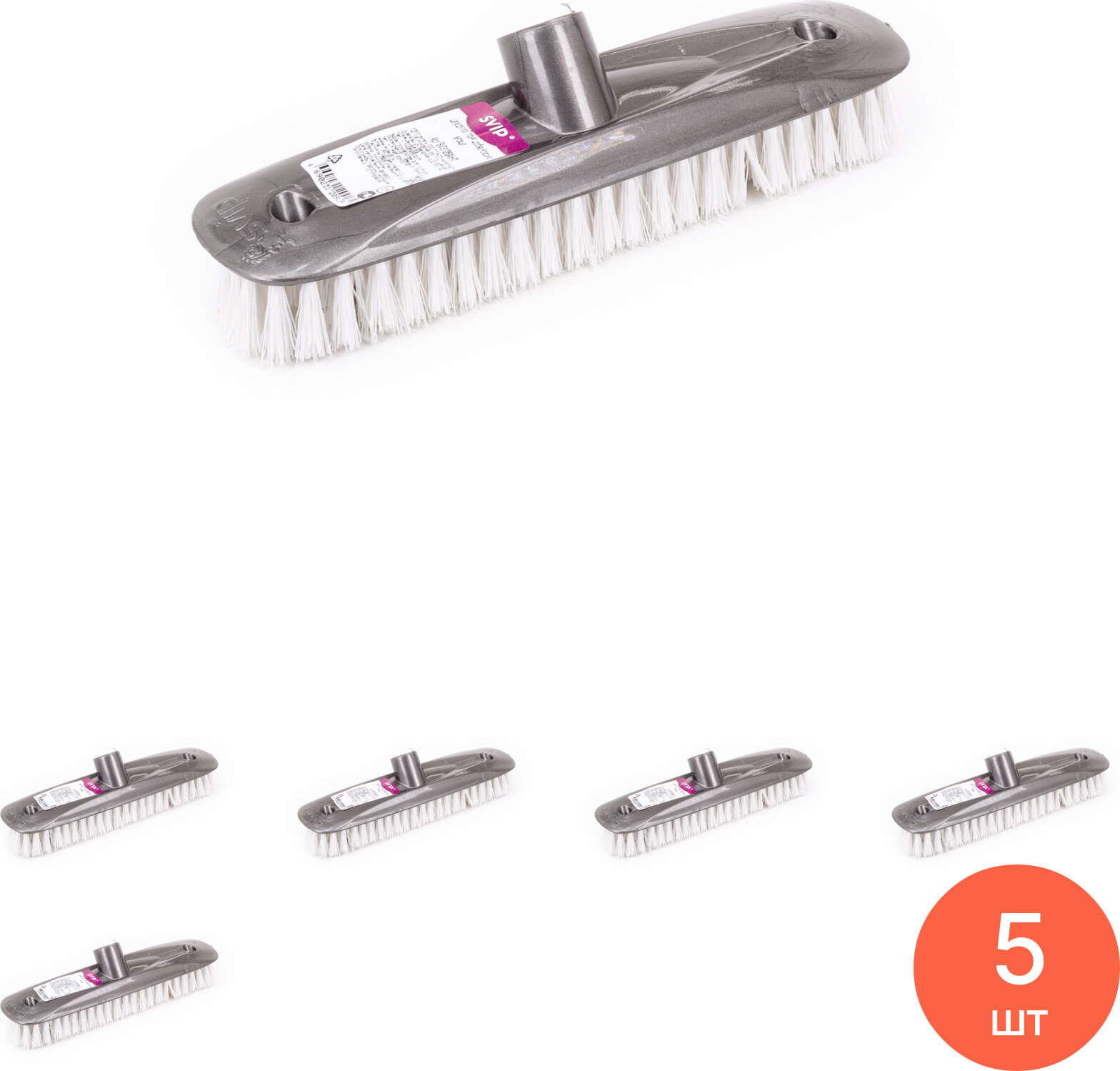 Щетка Svip Глория для пола шробер полипропилен серый 235х70х60мм (комплект из 5 шт)