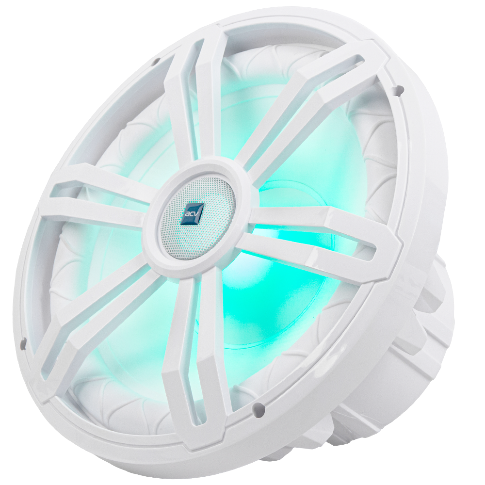 Сабвуфер морской ACV MRS122DLW с RGB подсветкой RMS 12" (30 см) 2+2 Ом