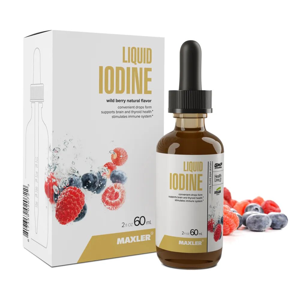 Йод в каплях Maxler Liquid Iodine (йодид калия) 150 мкг. - Лесные ягоды