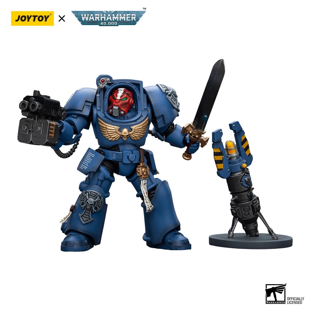 JOY TOY Warhammer 40K 1/18 Фигурки Ультрамарины Терминатор Отряд Штурмовая Пушка Темно-синий, Teleport Homer