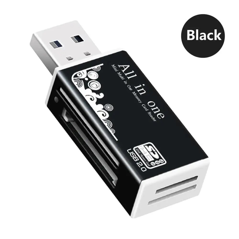 Черный кардридер USB 2.0 All in one