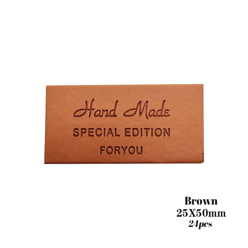 OPALUS Кожаные этикетки 48 штук Коричневый, Brown labels 24pcs