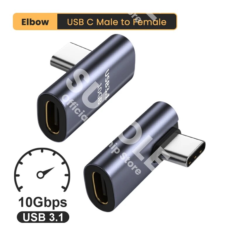 USB C Male to Female Elbow USB3.1 10Gbps