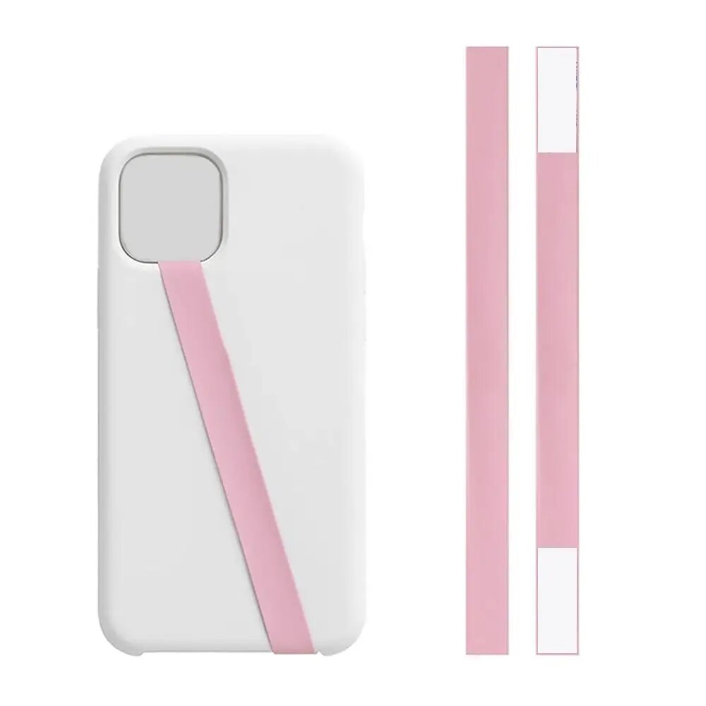 Портативный Силиконовый ремешок для телефона, эластичный цветной ремешок для телефона, мягкий держатель для телефона, зажим для пальца, аксессуары для телефона Pink