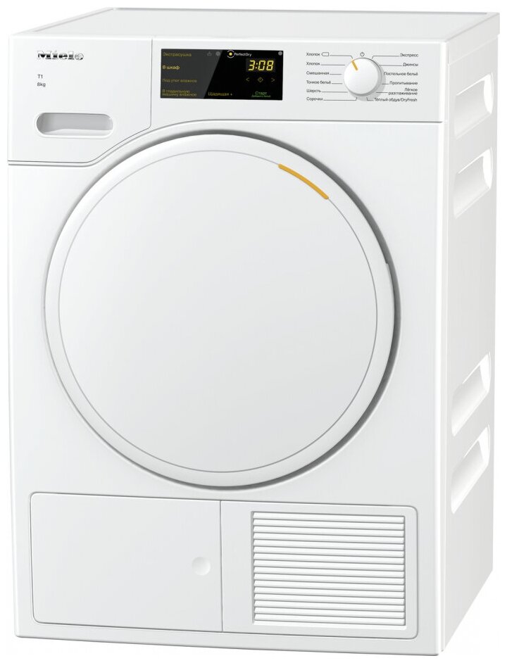 Сушильная машина с тепловым насосом Miele TWC220WP (T1 / 65,5см / 8кг / EcoDry / FragranceDos / PerfectDry / AddLoad / ProfiEco)