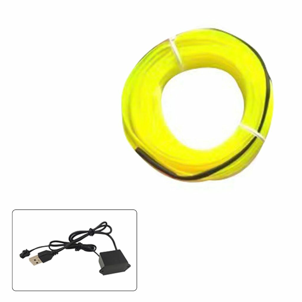 1 светодиодная подсветка салона автомобиля -флуоресцентная зеленая-USB-штекер длиной 3 м