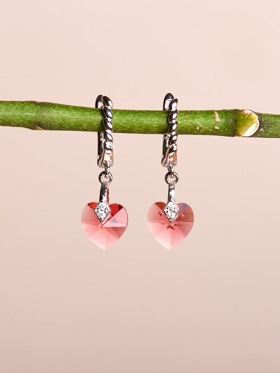 Серьги, стекло, кристалл, кристаллы Swarovski