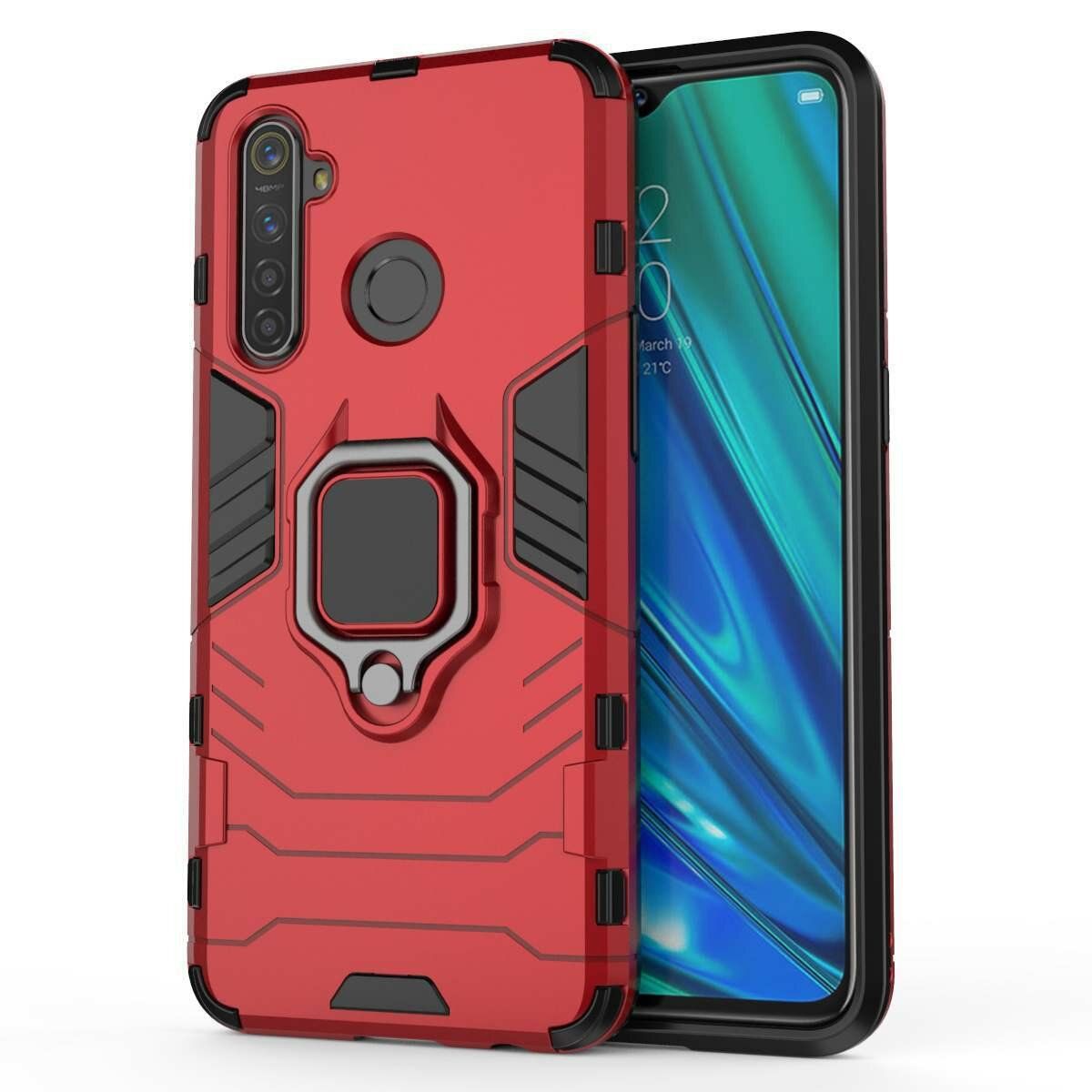 Чехол Colorful Rose "Realme Black Panther", TPU+PC, для Realme C25/C25S и OPPO, черный