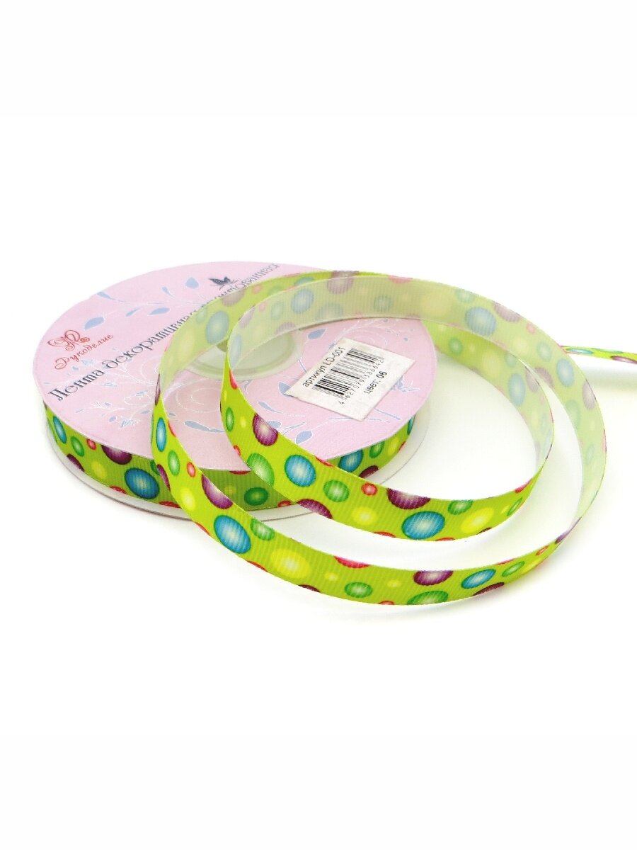 Лента декоративная Рукоделие принтованная, 25 м, цвет 06, полиэстер