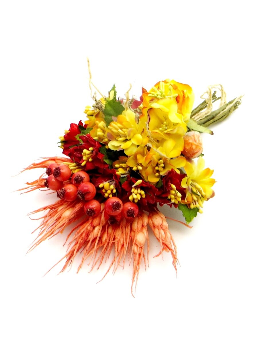 Набор декоративных букетиков Рукоделие 5 шт, веточки Коралловые колоски, ягоды, цветы