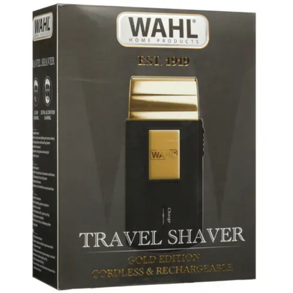 Дорожный шейвер электробритва Wahl Gold Edition (07057-016), мужская, цвет сетки- золото