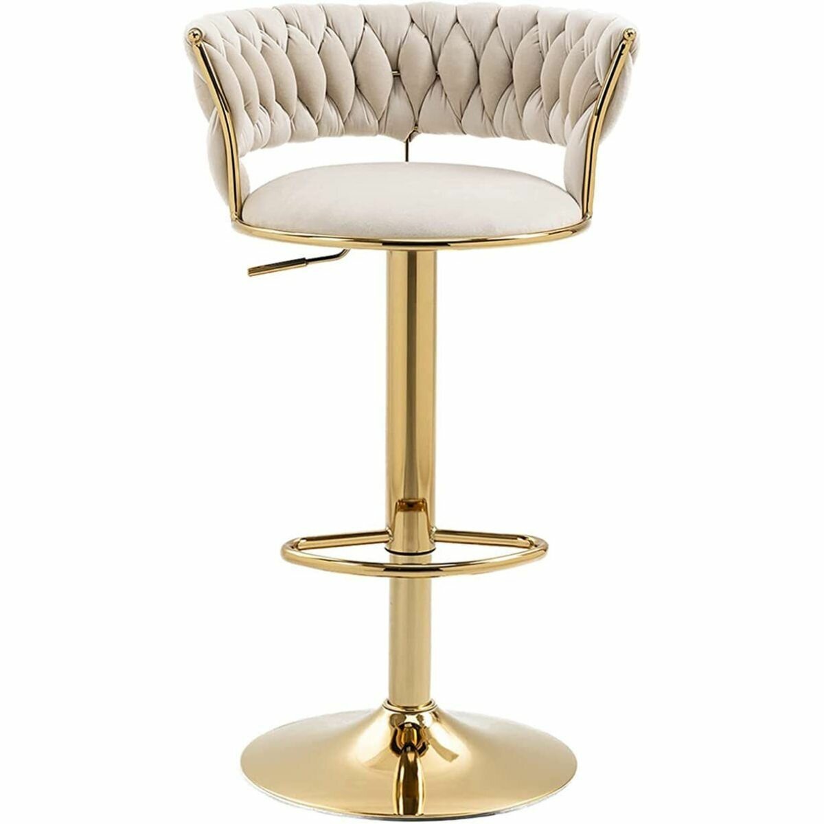 Бархатное вращающееся на 360 кресло с низкой спинкой и педалями, регулируемой высотой